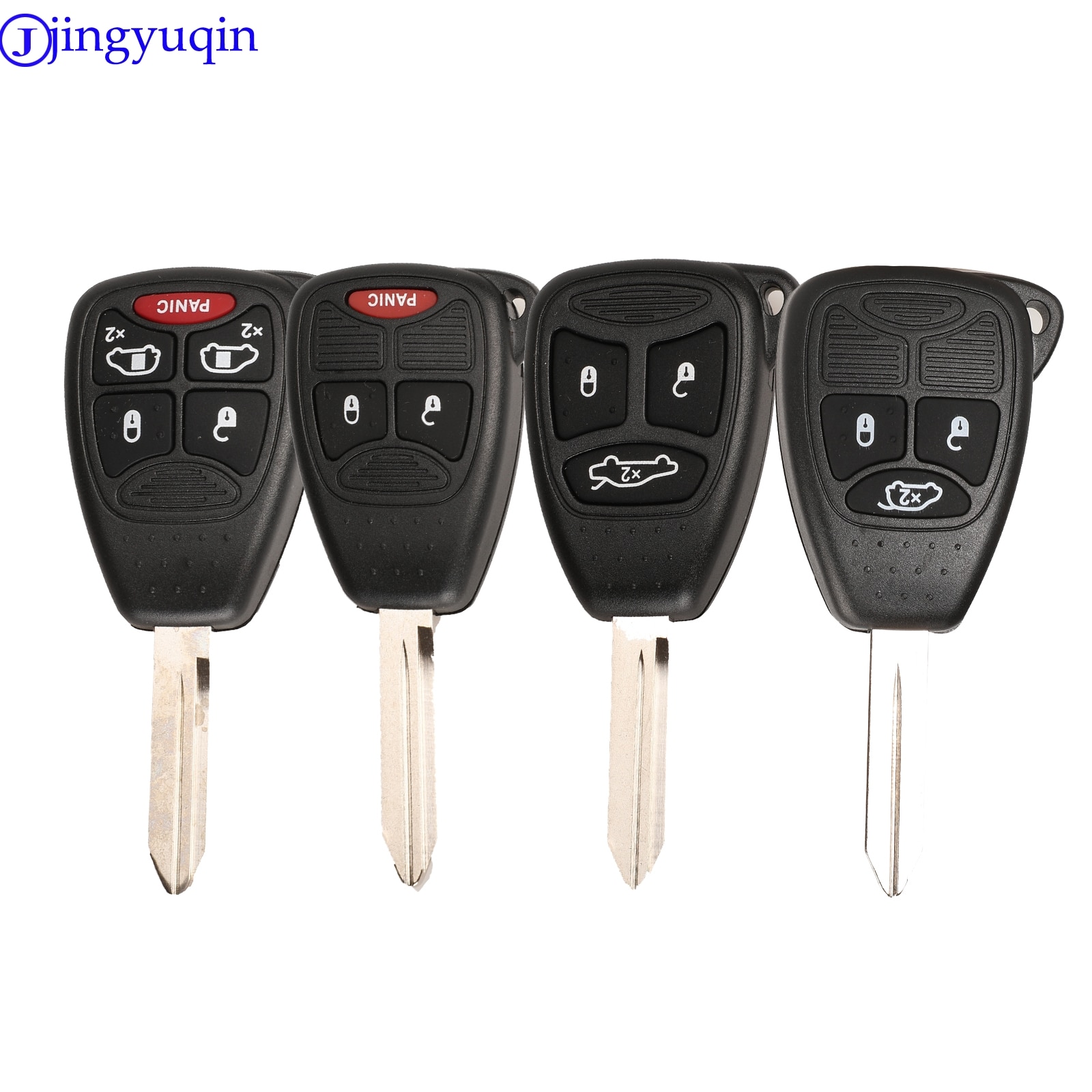 Jingyuqin Buttons Remote Car Key Shell Case Fob For Dodge Jeep