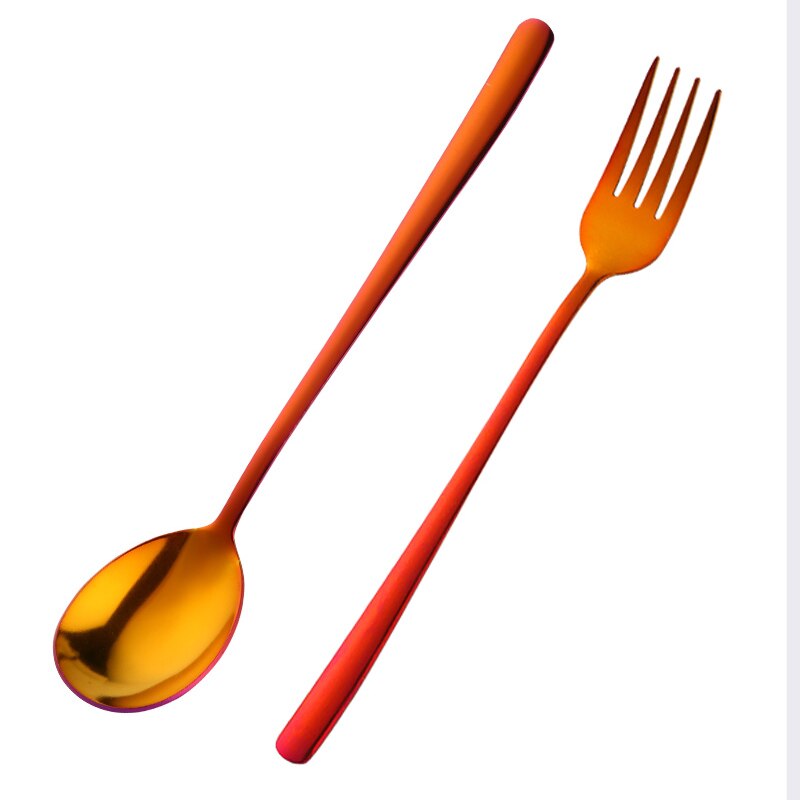 2 Stuks Lepel Vork Set Rvs Bestek Kleurrijke Desse Grandado
