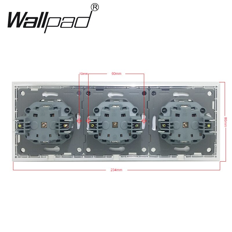3 Eu Shuko Socket Wallpad Luxe White Crystal Glass Vicedeal
