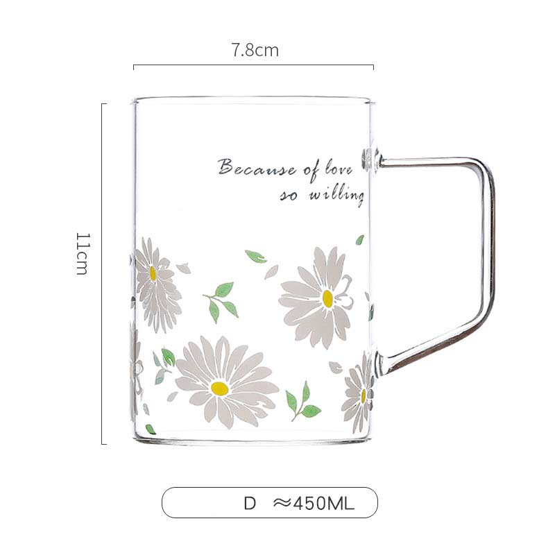 Creatieve Daisy Glas Mok Hittebestendig Ontbijt Cu... – Grandado