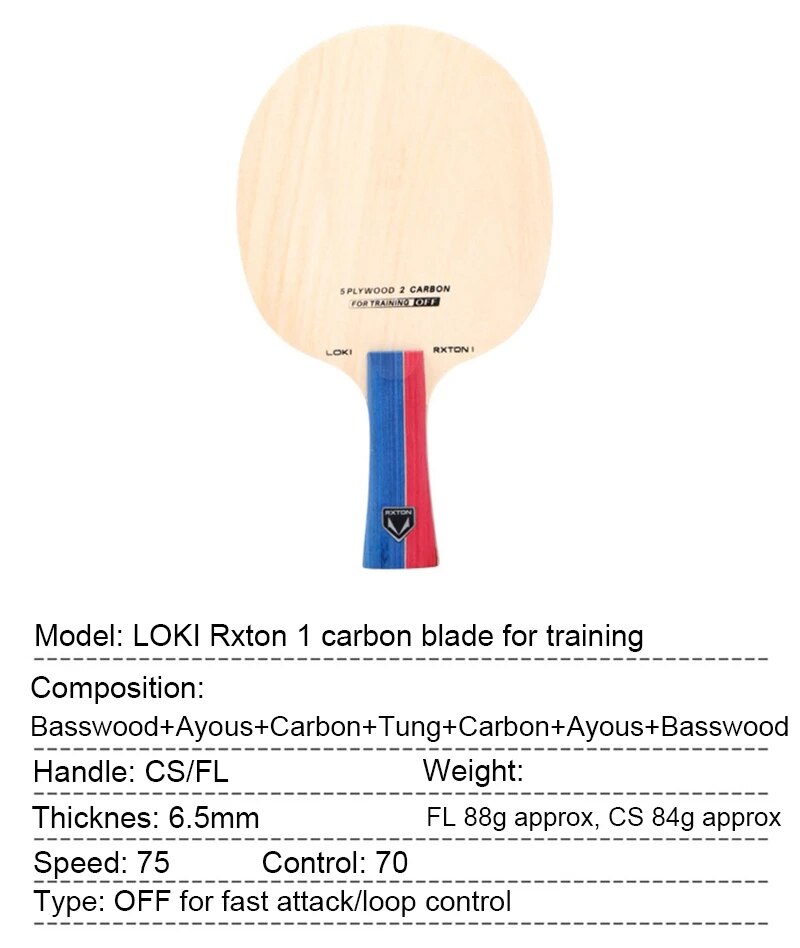 LOKI RXTON 1 Carbon Table Tennis Blade 7 Layers Of... – Grandado