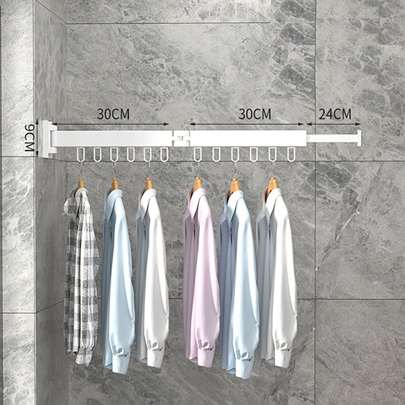 Folding Clothes Hanger Wall Mount Retractable Clot... – Vicedeal