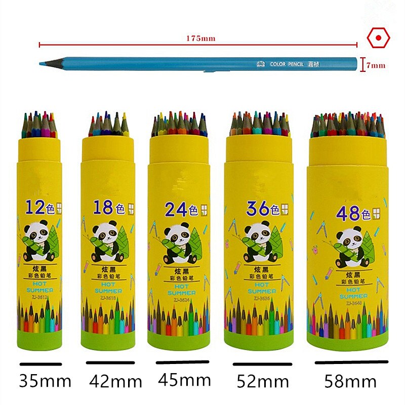 Cute Cartoon 18color Pencils children's/adult Pand... – Grandado