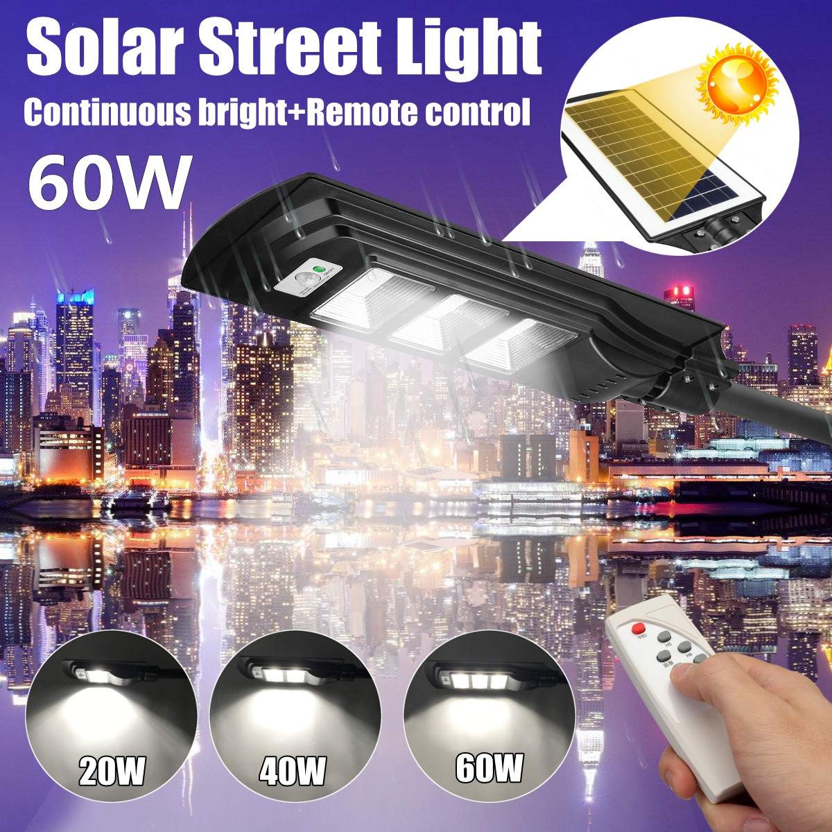 20-90W Solar Power LED Wall Street Light Lighting ... – Vicedeal