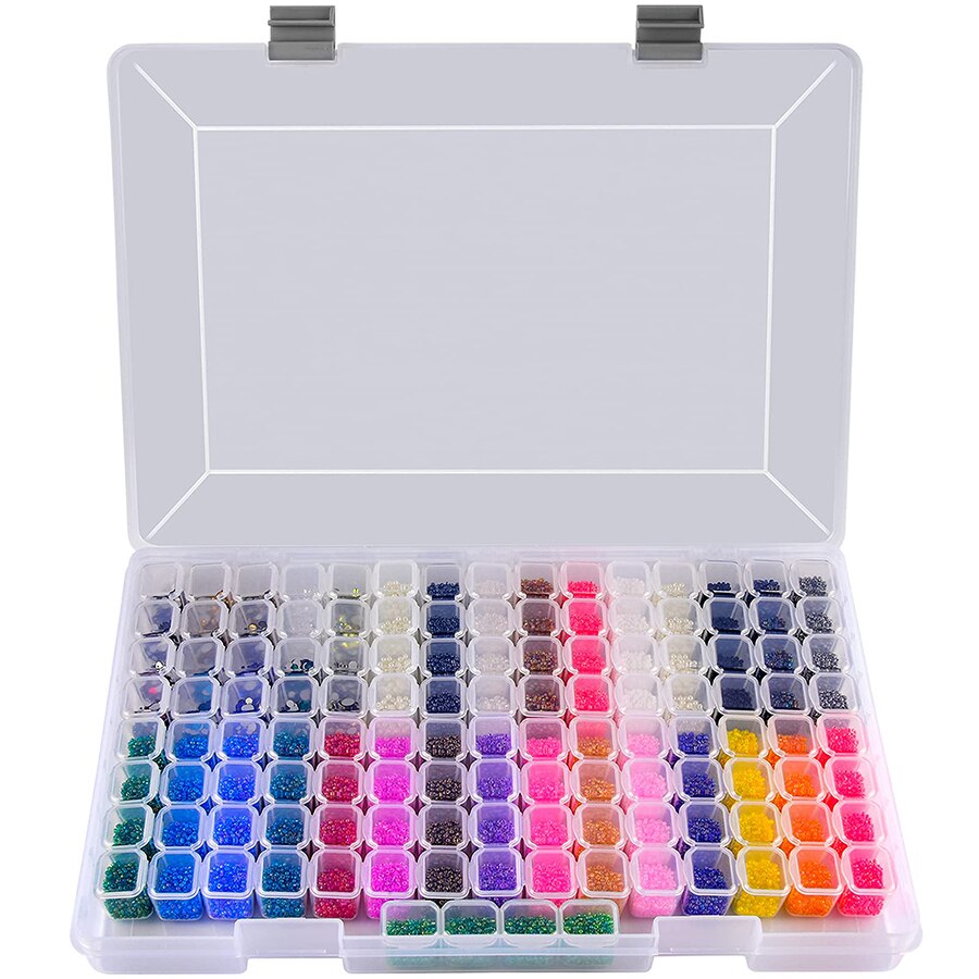 124 Grids Diamond Mosaic Storage Box Accessories T... – Grandado