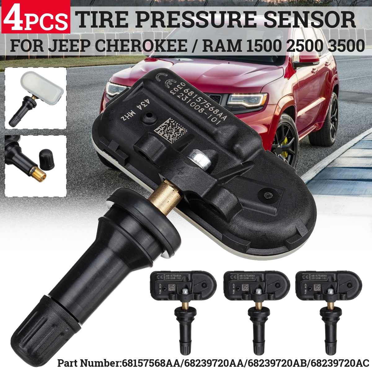 4x / 1x Tpms Tyre Pressure Sensor Voor Jeep Cherok... – Grandado