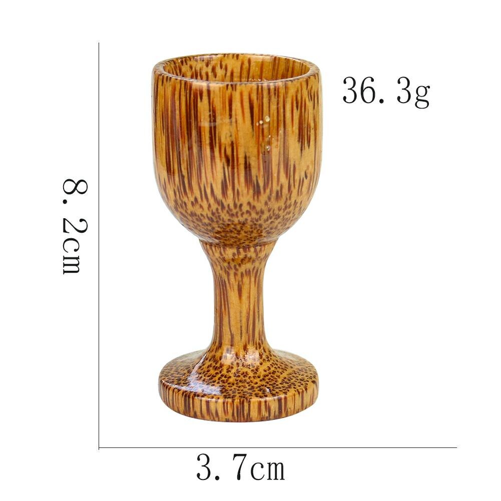 Copa de vino de madera de coco, vaso redondo de vi... – Grandado