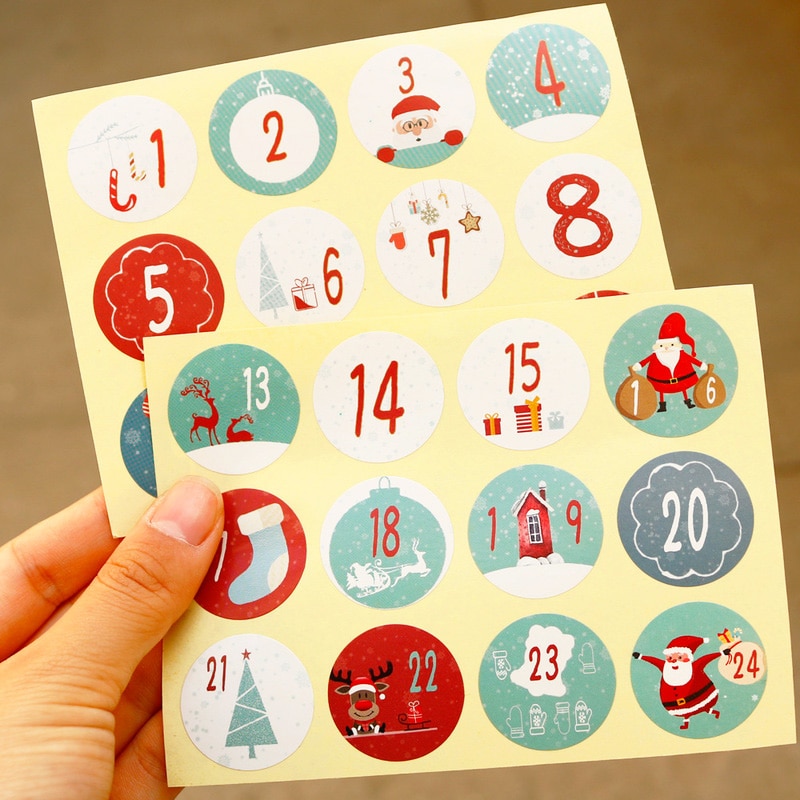 120pcs Christmas Stickers Merry Christmas Advent C... – Grandado