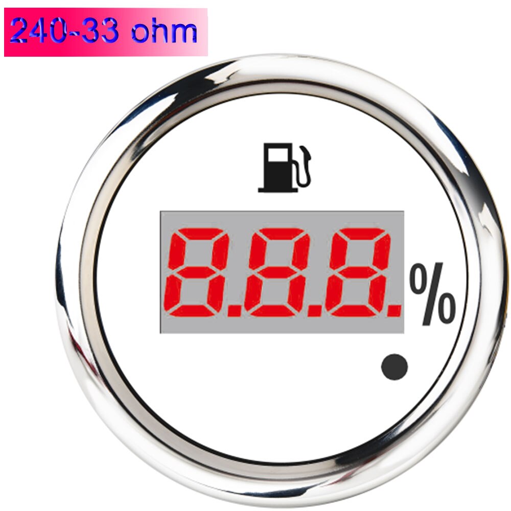52mm Digital Fuel Level Gauge 240~33 ohm 0~190 ohm... – Grandado