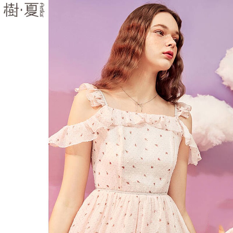 ARTKA Summer Jacquard Doted Print Chiffon Straples... – Grandado