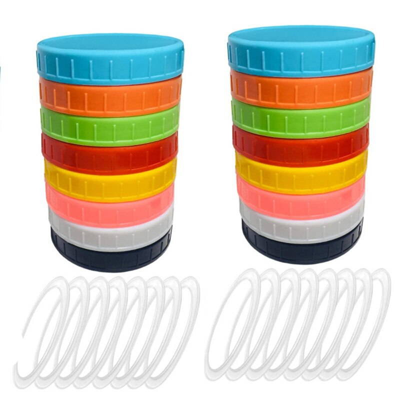 16PCS/Set Pack Jar Lids Unlined Ribbed Plastic Cup... – Grandado