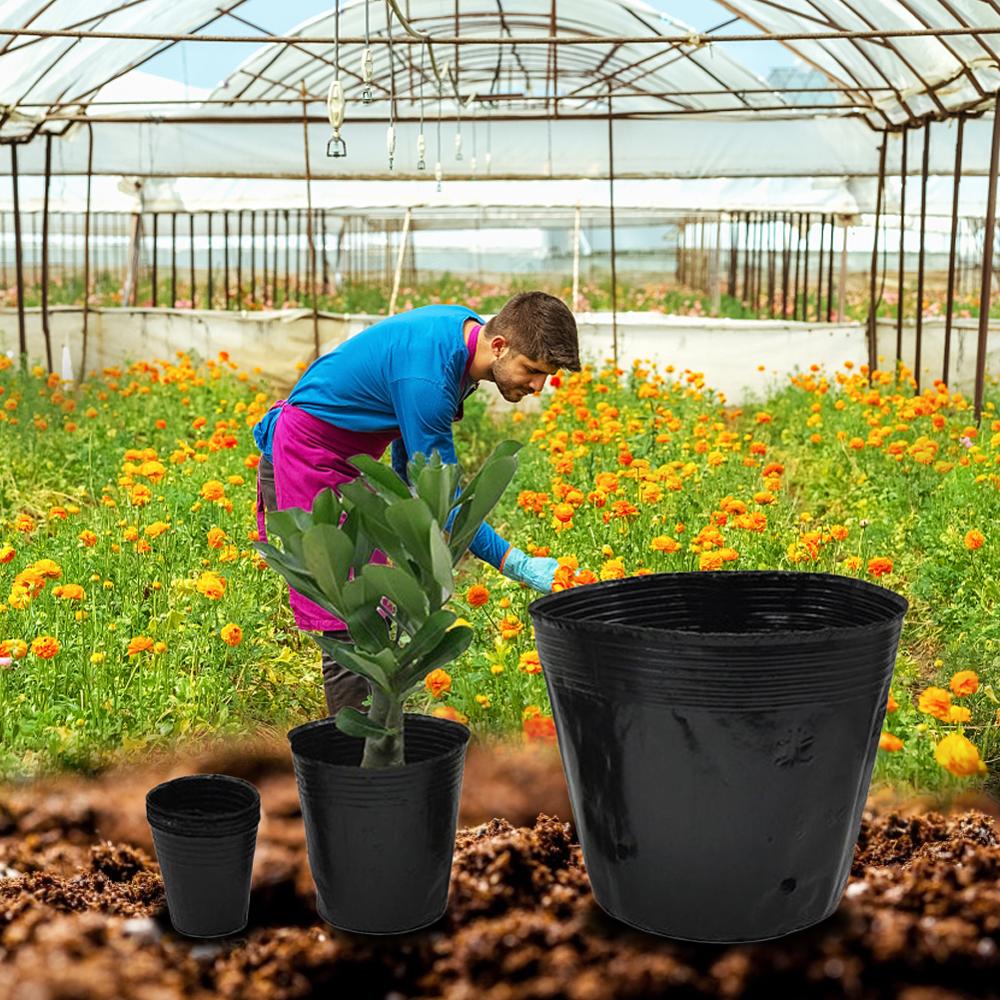 100x Plastic Flower Pot Plant Nursery Flowerpot Se... – Vicedeal