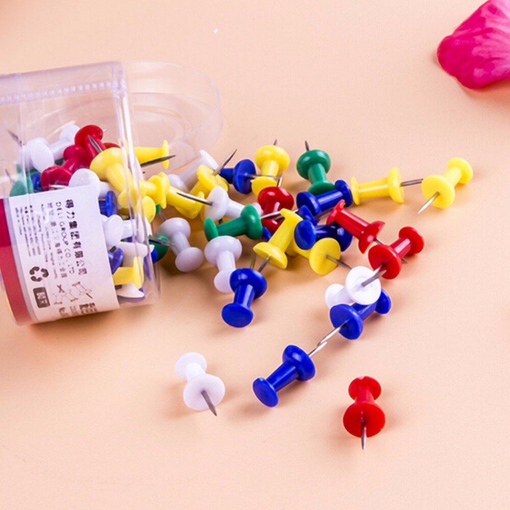 80 Pcs/Pack Colorful Plastic Push Nail for School ... – Grandado
