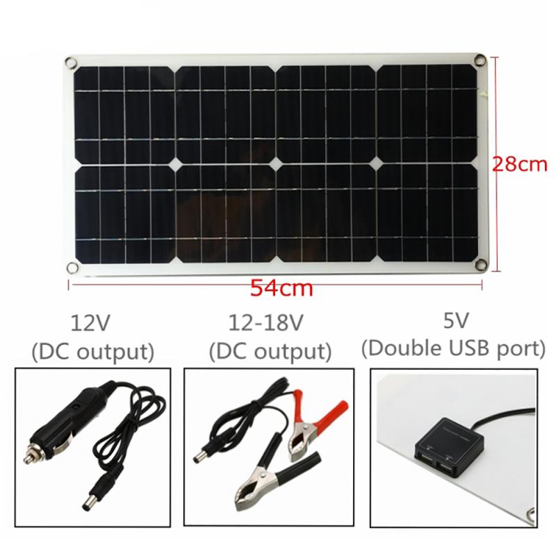 50W Dual USB Output Solar Cells Monocrystalline Si... – Grandado