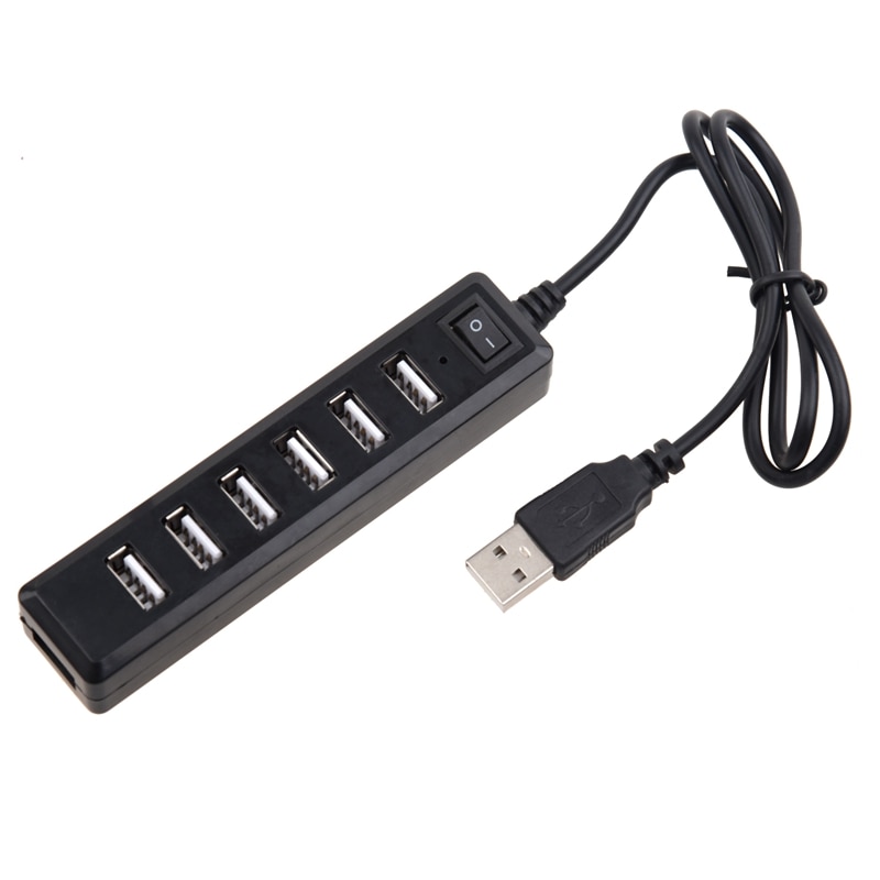 USB 2.0 Hub 7 Port 480Mbps for PC Laptop 115x25x18... – Vicedeal