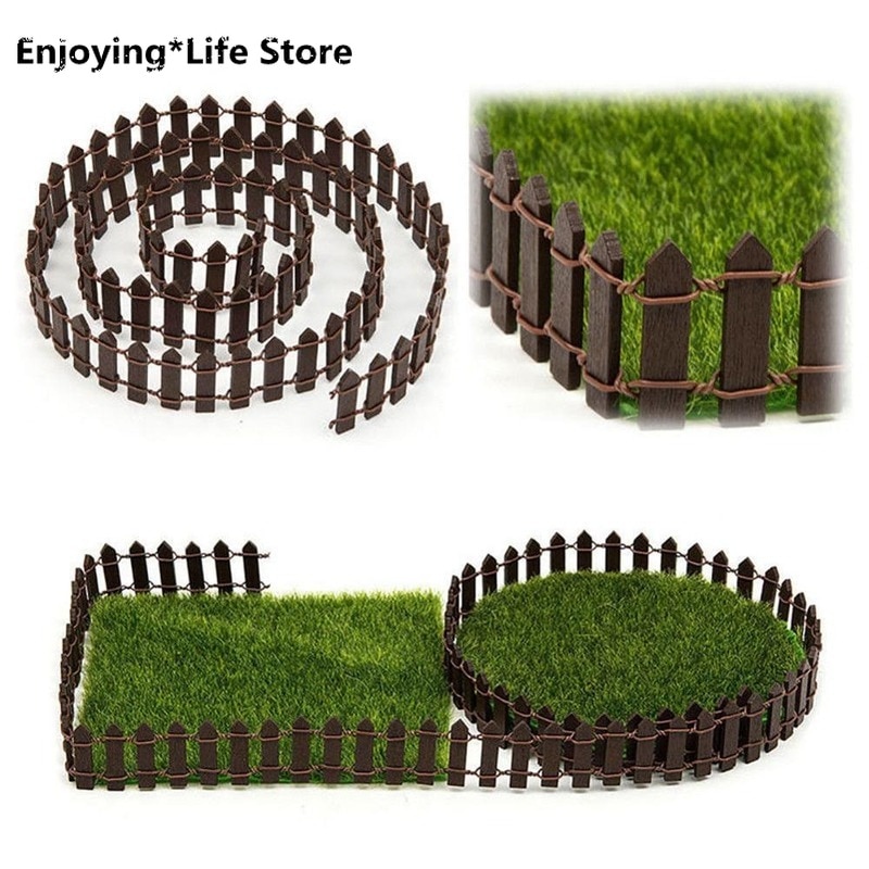 Wood Miniature Garden Fence Decor DIY Fairy Garden... – Grandado