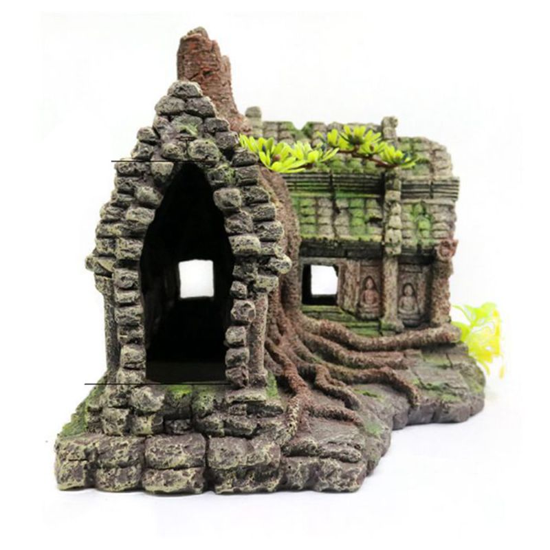 Resin Imitation Wooden Root House Ruins Aquarium O... – Grandado