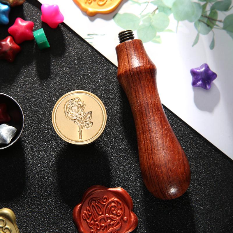 Retro Rose Pattern Sealing Wax Stamp Fire Painting... – Grandado