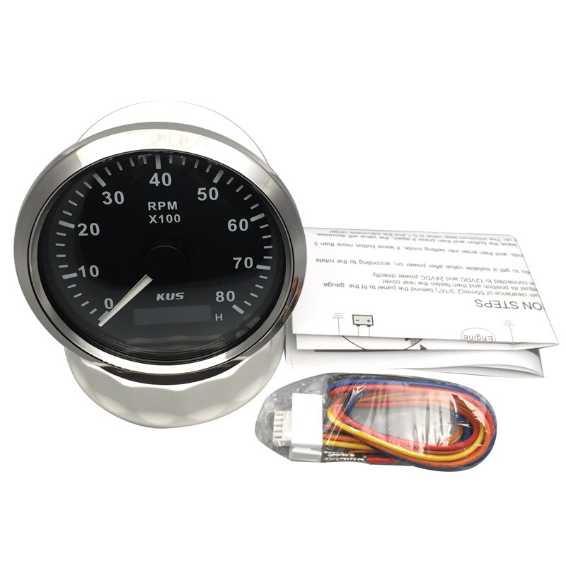 KUS Marine Tachometer Gauge LED Hourmeter Boat RPM... – Grandado