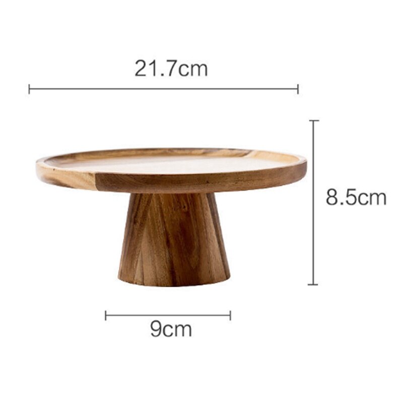 Japan Style High Stand Wooden Cake Plate Food Serv... – Vicedeal