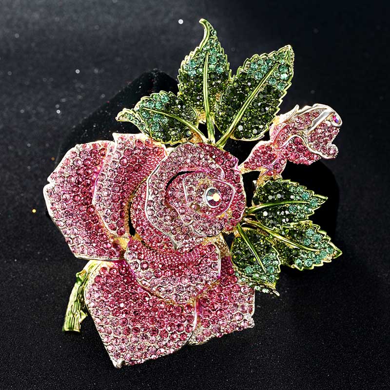 Donia sieraden Grote Maat Rose Dame Broche Kerstca... – Grandado