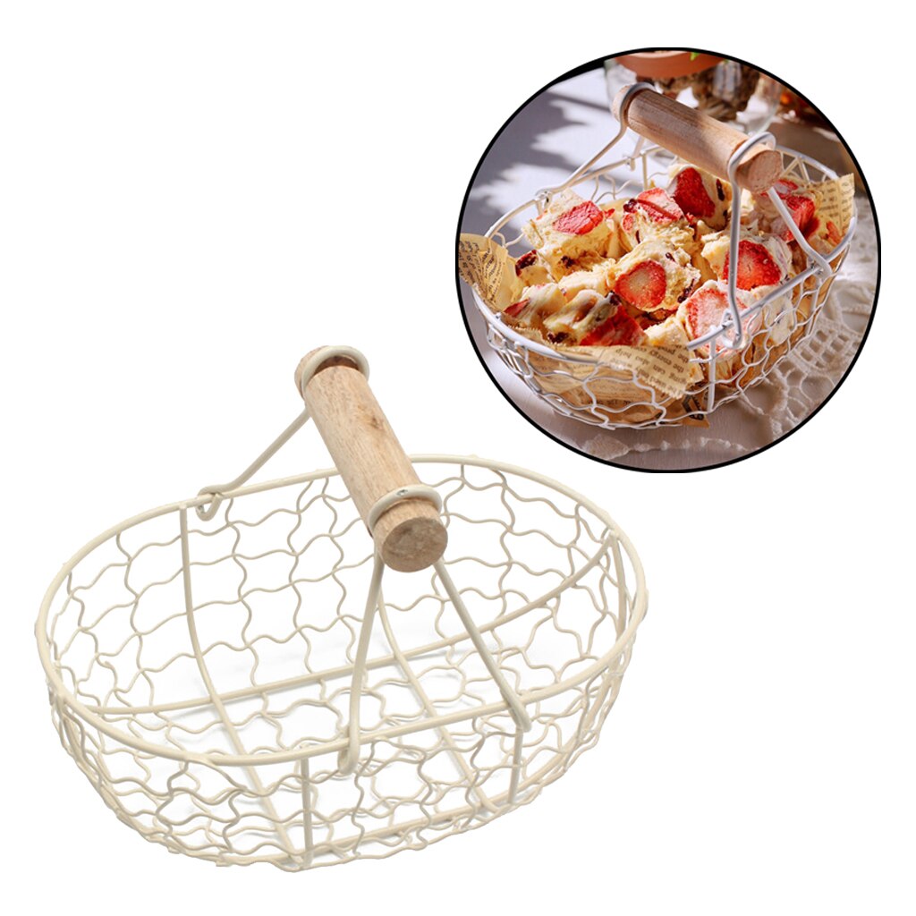 Durable Iron Bread Basket Antique Metal Storage Ba... – Grandado