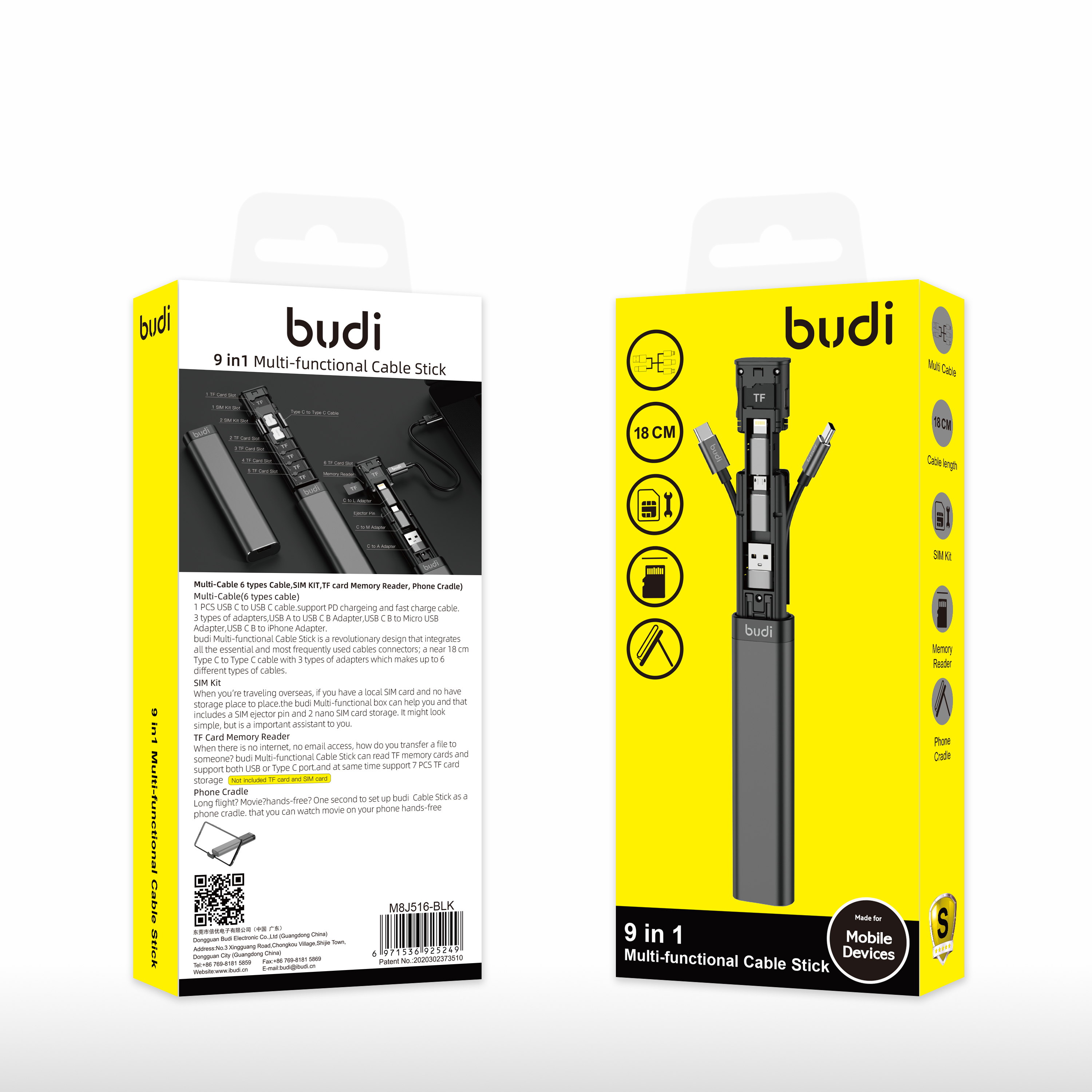Budi 9 in 1 Multi Function Cable 6 Type Smart Adap... – Grandado