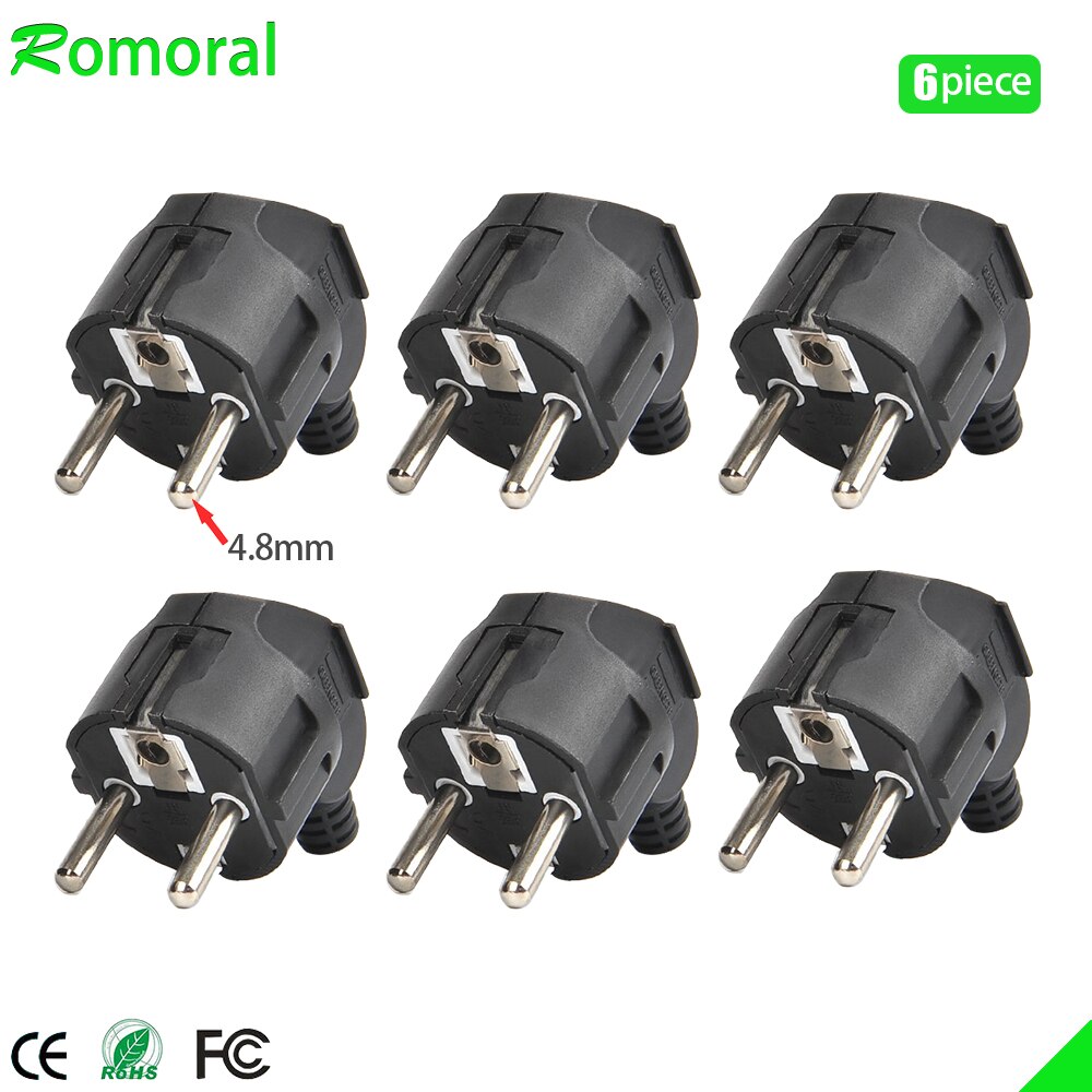 EU 16A Plug French Korea 4.8mm Pin DIY Rewireable ... – Grandado