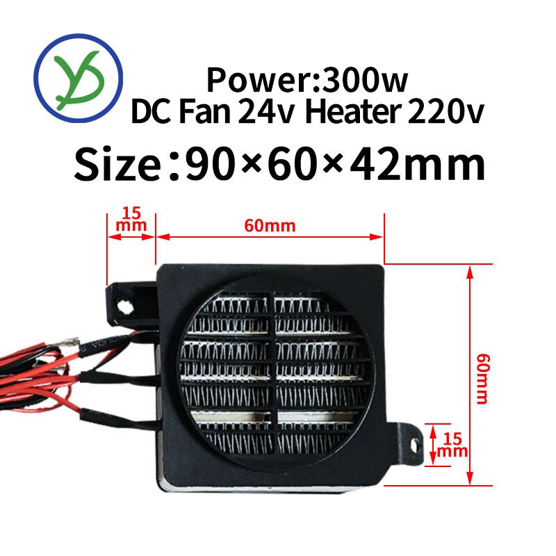300w 220v- varmeapparat 24v/ jevnvifte termostatis... – Vicedeal