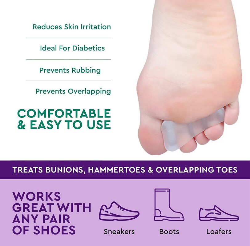 1Pair Toe Separator Bunion Straightener Splint for... – Grandado