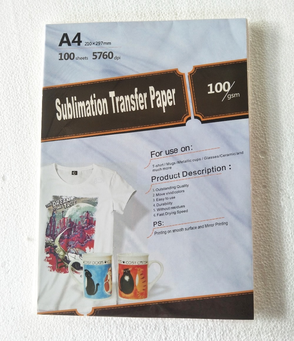 100 stk a4 farvestof sublimering varmeoverførsel ... – Grandado