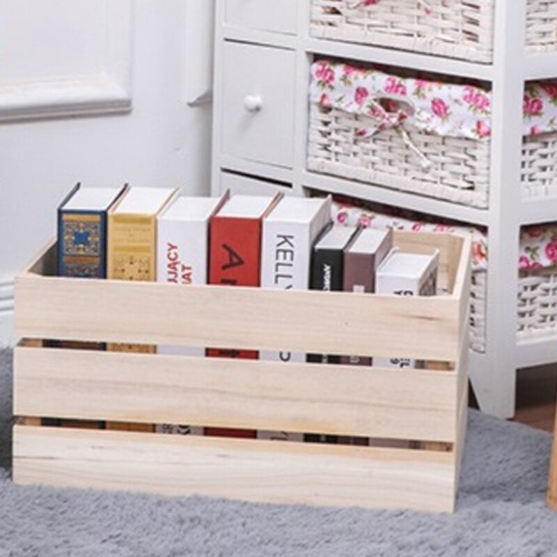 Wood Storage Box Batten Thicken Fruit Decorated Bo... – Grandado