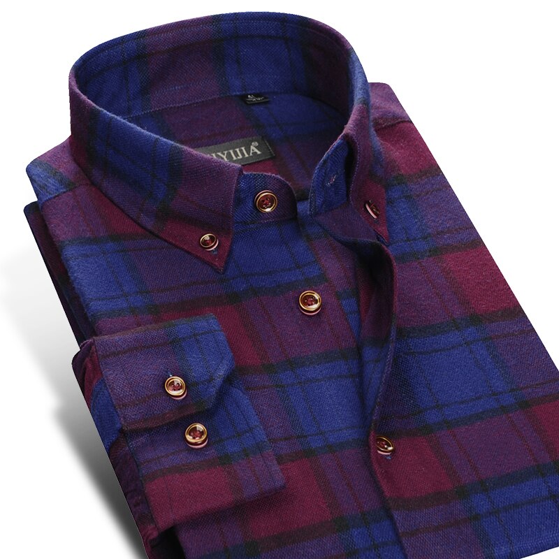 Mannen Geborsteld Katoen Plaid Geruite Flanellen S... – Grandado