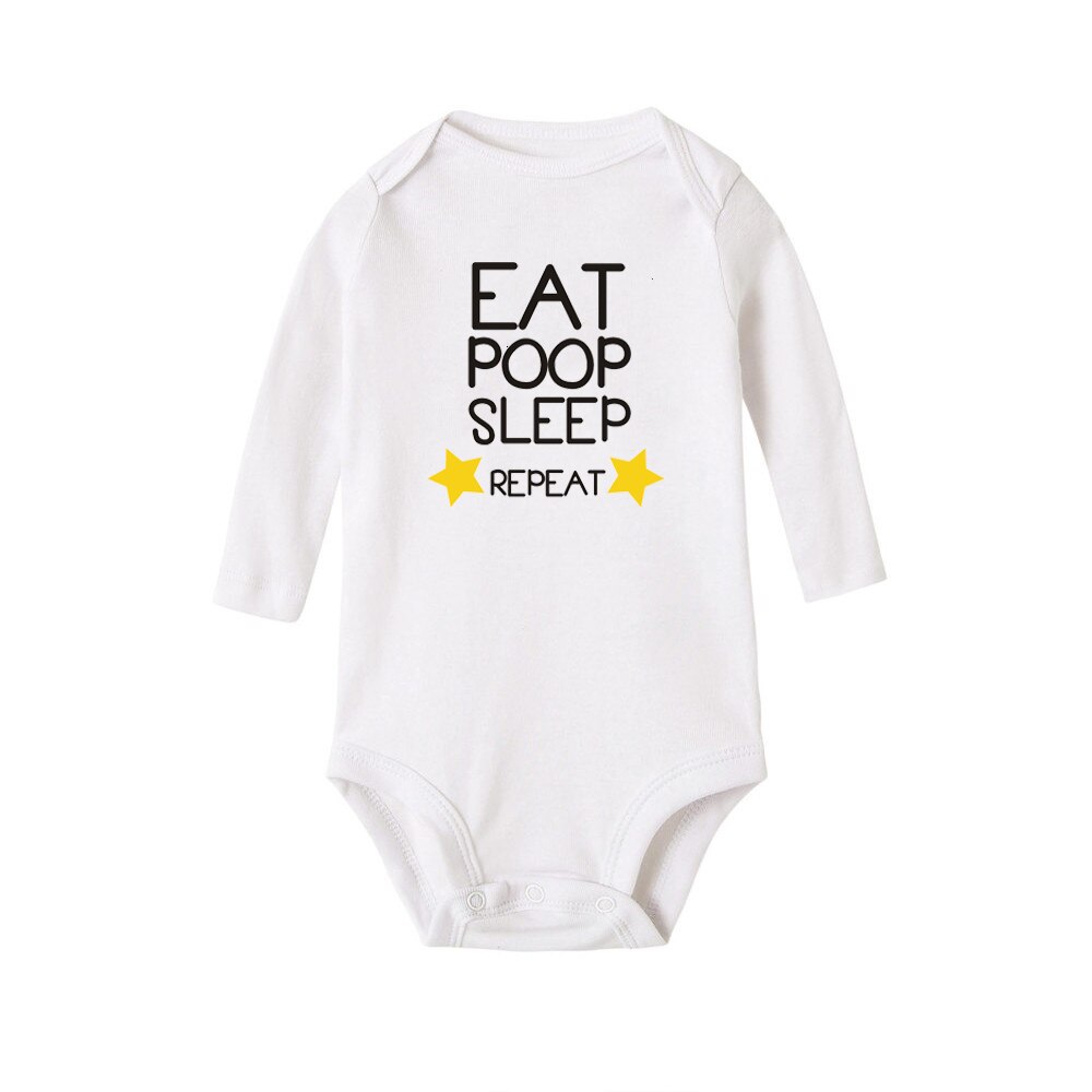 Eat Poop Sleep Repeat Printed Funny Newborn Baby B... – Grandado