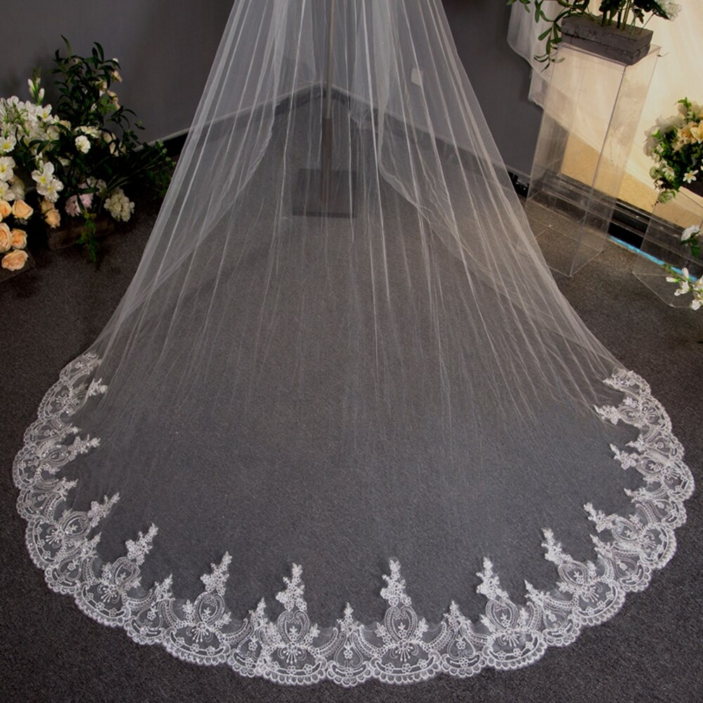 Wedding Veils with Comb Lace Edge One-Layer Weddin... – Grandado
