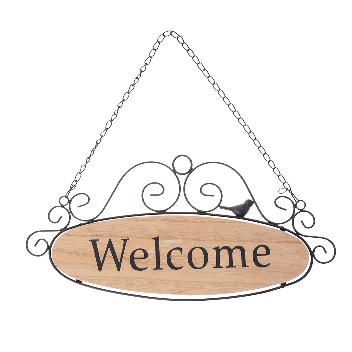Wooden Welcome Shingle Hanging Doorplate Iron Art ... – Grandado