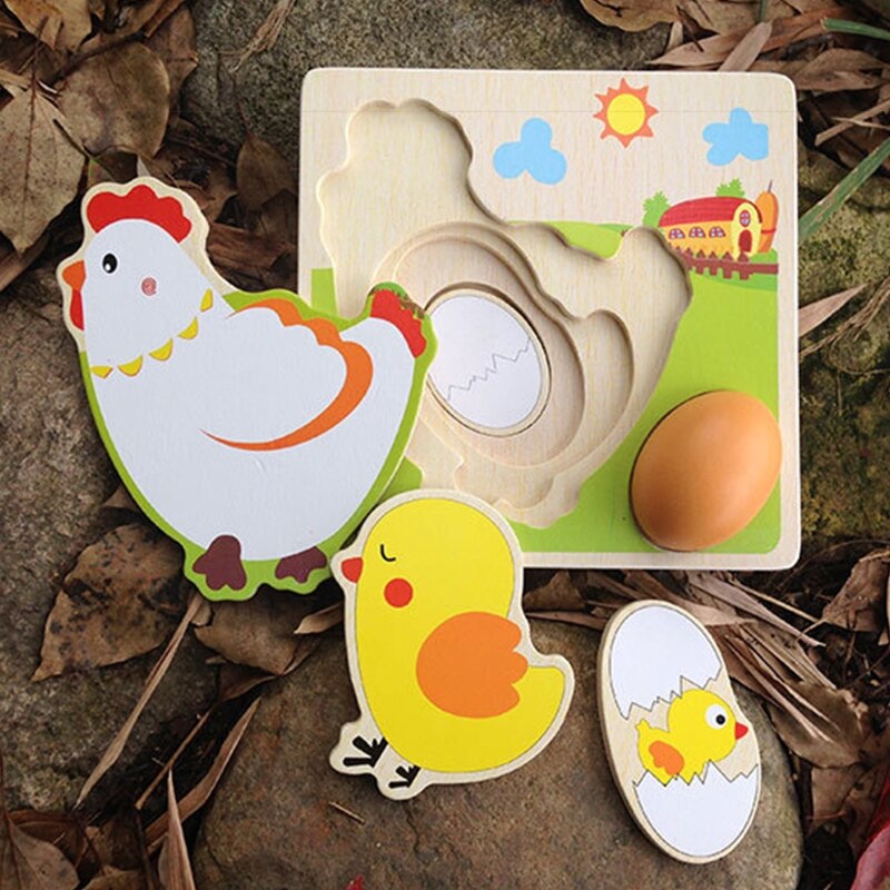 Wooden Puzzle Chick Grow Hens Laying Eggs Process ... – Grandado