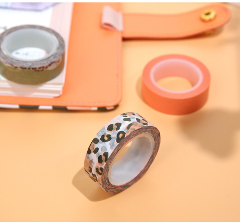 Leopard Washi Tape Set of 3 Rolls 15MM Width Paper... – Grandado