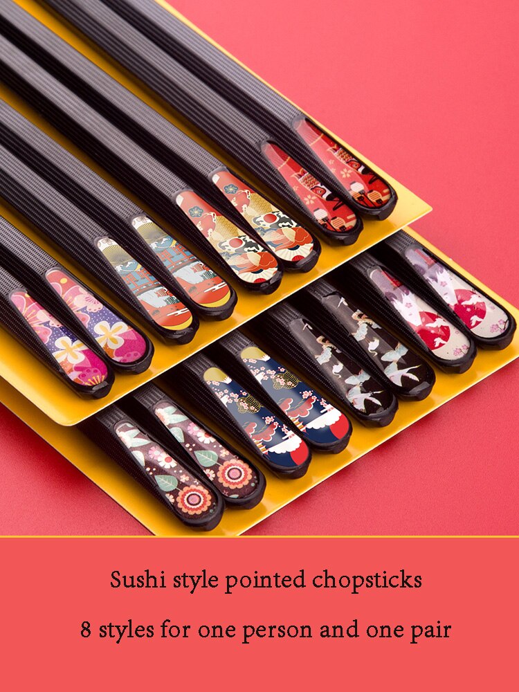 8 pairs of chopsticks Chinese chopsticks alloy non... – Grandado