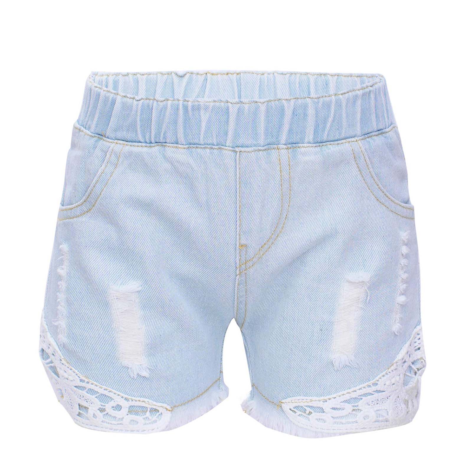 Girls Ripped Denim Shorts Teenage Girl Summer Lace... – Vicedeal