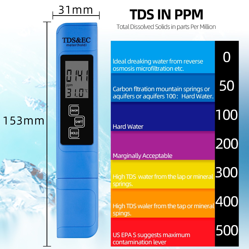 3 In1 TDS meter EC Tester LCD display Temperature ... – Vicedeal