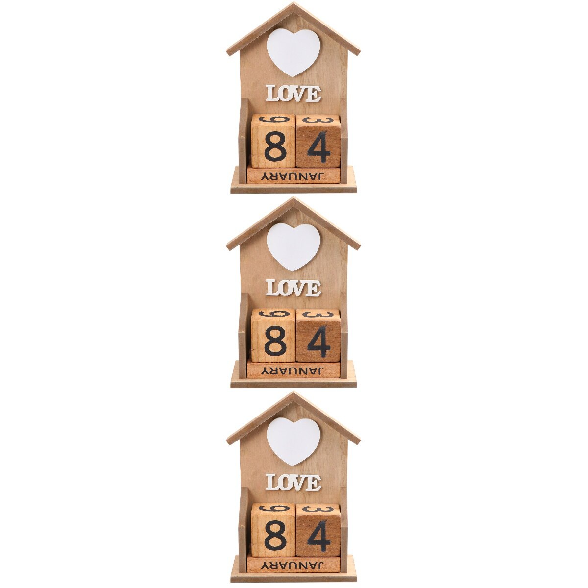 3pcs Manual Calendar Wooden Perpetual Calendar Hou... – Vicedeal
