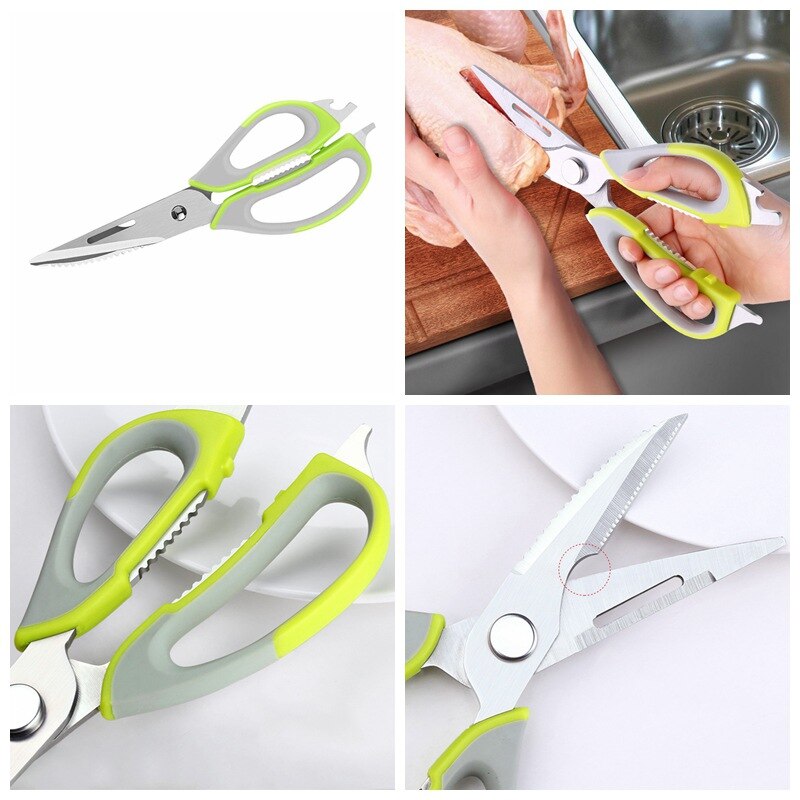 Multifunctional Stainless Steel Food Scissors Deta... – Grandado