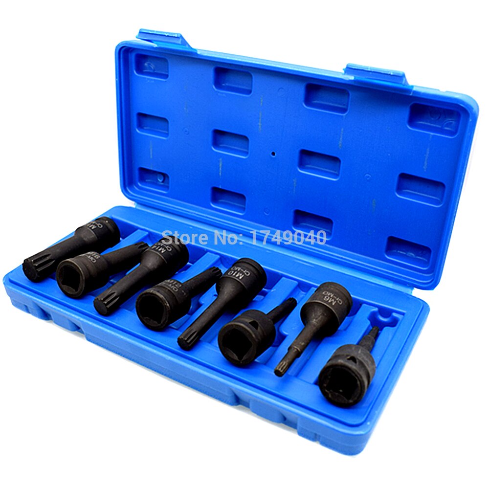 Impact Spline Socket Bits 8pcs Set M5 M6 M8 M10 M1... – Grandado