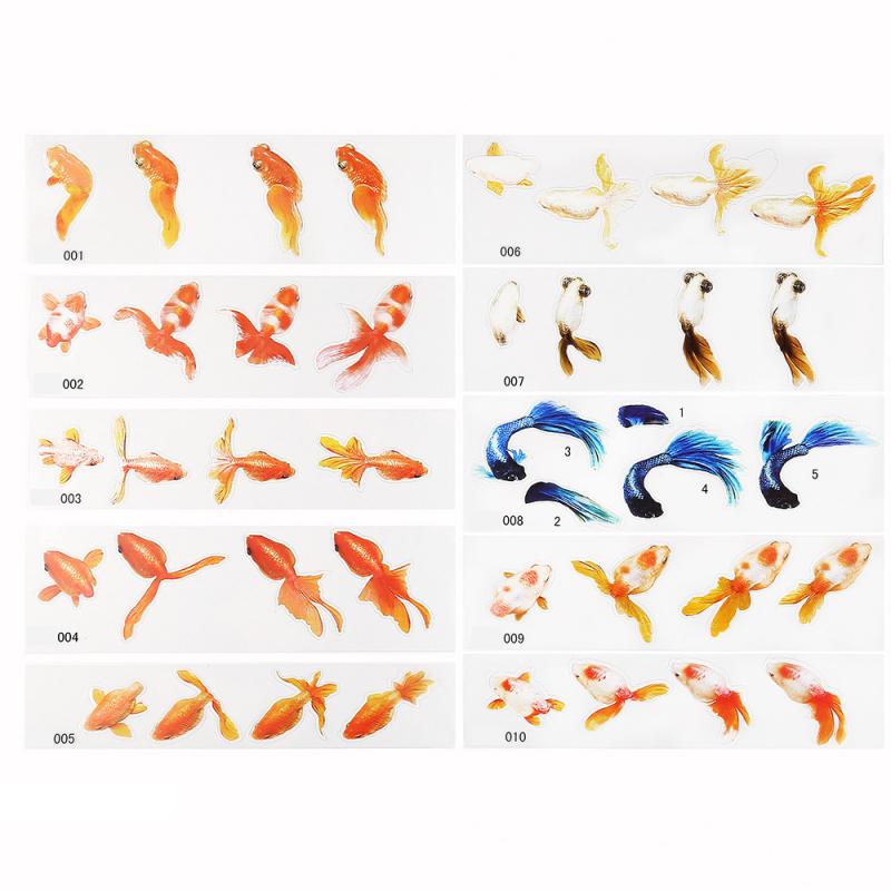 10pcs/Pack 3D Goldfish Stickers UV Resin Decal For... – Grandado