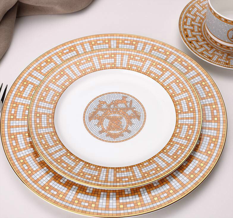 Ceramic Dinner Plates Geometric Pattern Ceramic Di... – Grandado