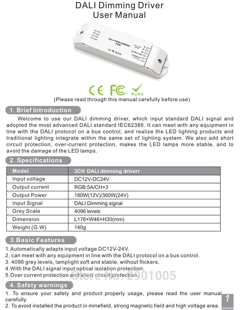 Cv 3CH Dali Led Lamp Dimmen Driver Pwm Rgb Dimmer ... – Vicedeal
