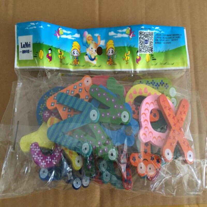 26 English Alphabet Wall Stickers 3D Wooden Letter... – Grandado