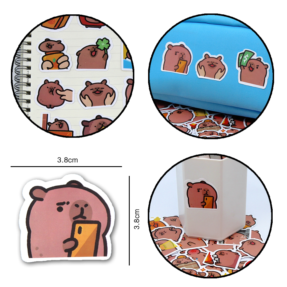 10/50/100pcs Capybaras Stickers Cartoon Cute Decal... – Grandado