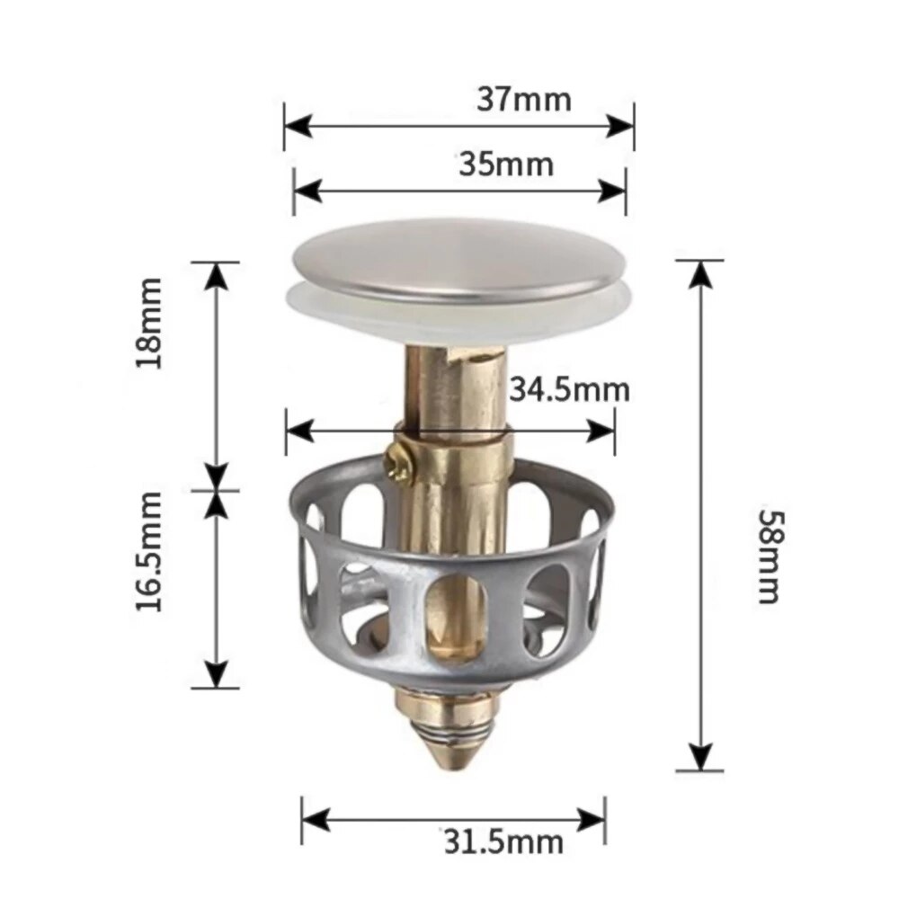 Universal Wash Basin Bounce Drain Filter Stainless... – Grandado